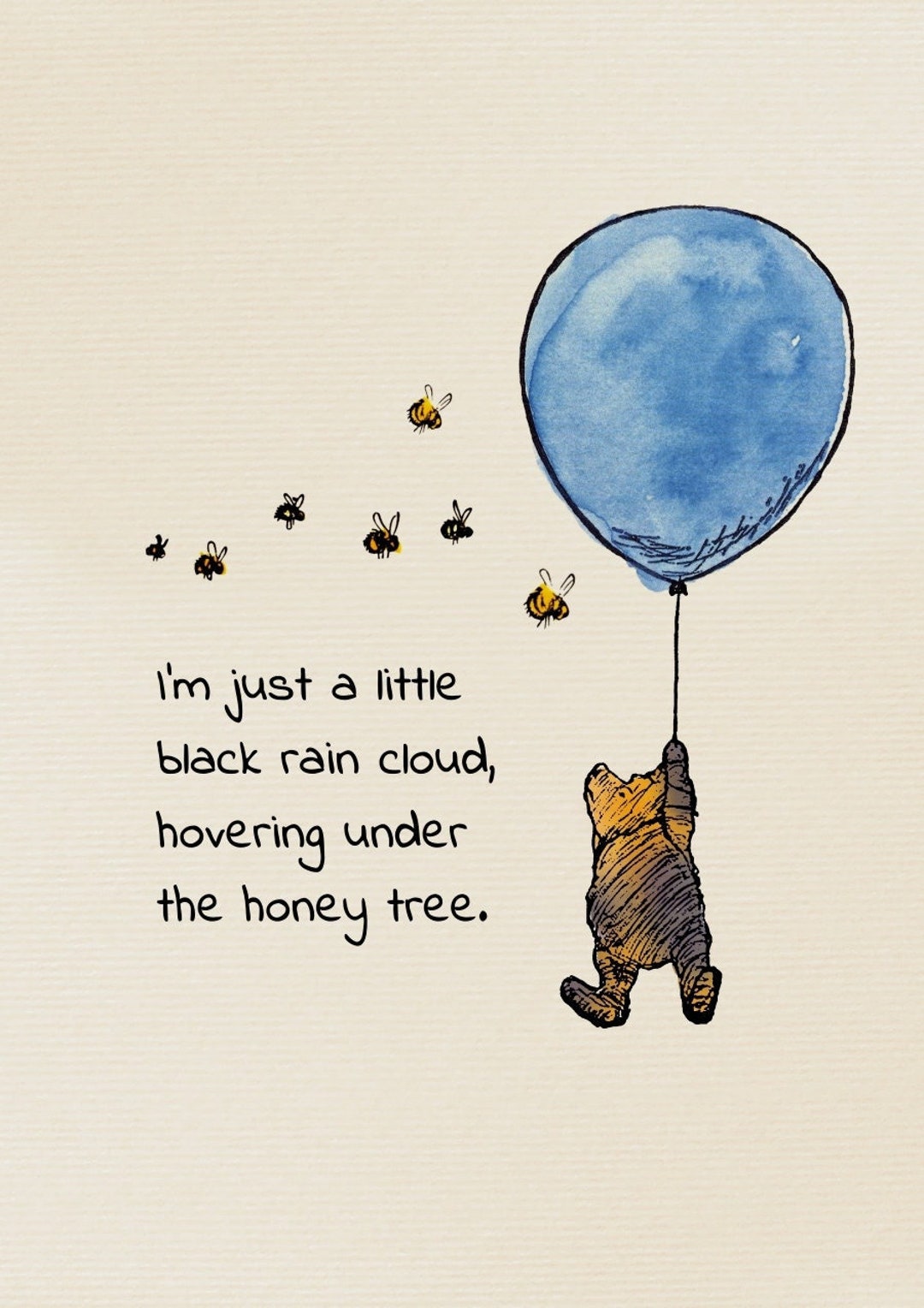 I'm Just a Little Black Rain Cloud.... Winnie the Pooh Quote Poster Kids Decor Classic Nursery ...
