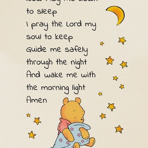 Bedtime Prayer Poster Now I Lay Me Down to Sleep...sign Christian Baby ...