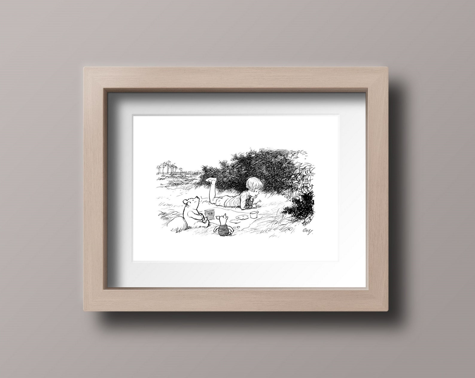 Winnie the Pooh Piglet and Christopher Robin Poster Classic - Etsy