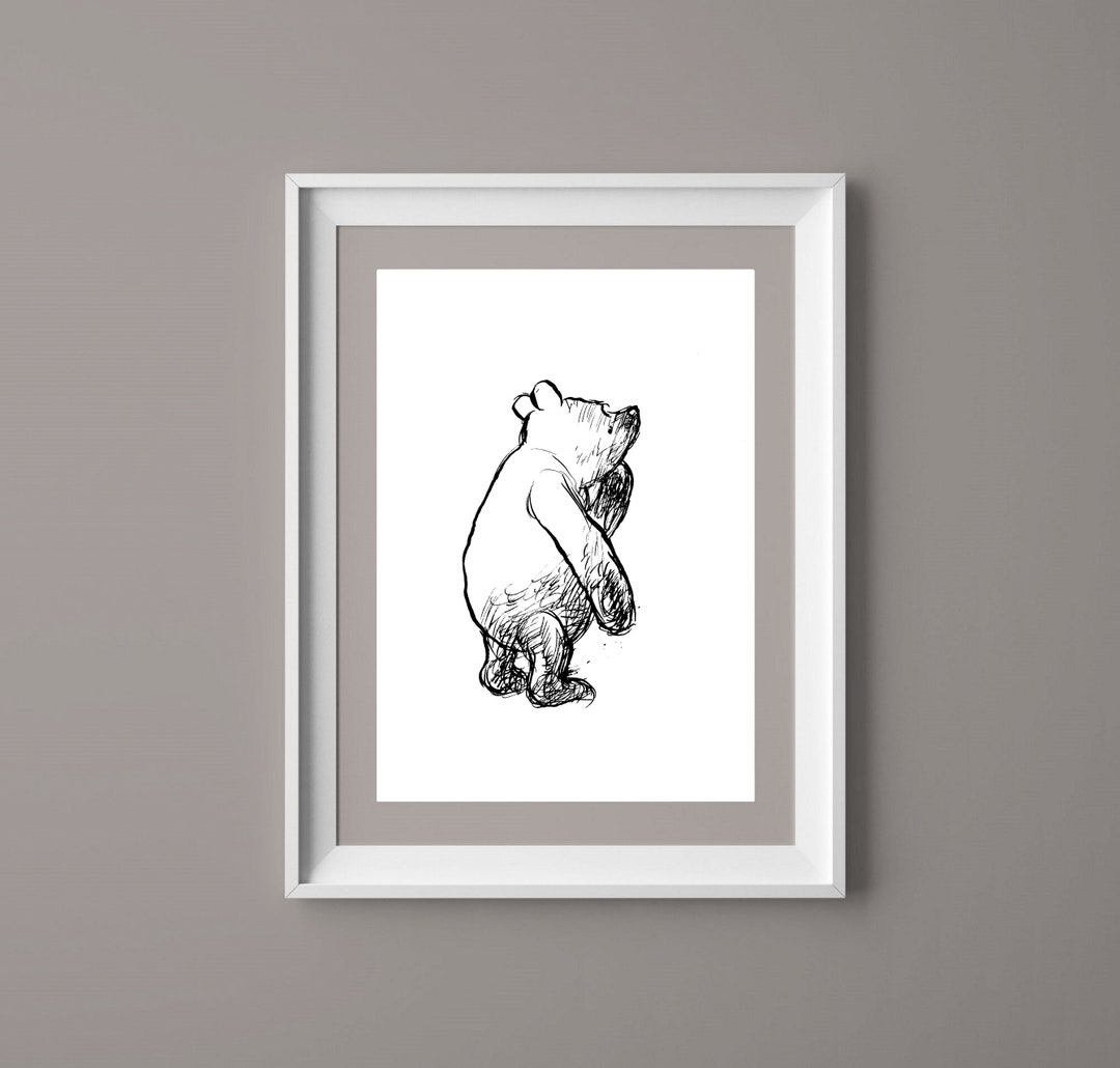 Winnie the Pooh Poster Classic Vintage Print Nursery Art Print Instant ...
