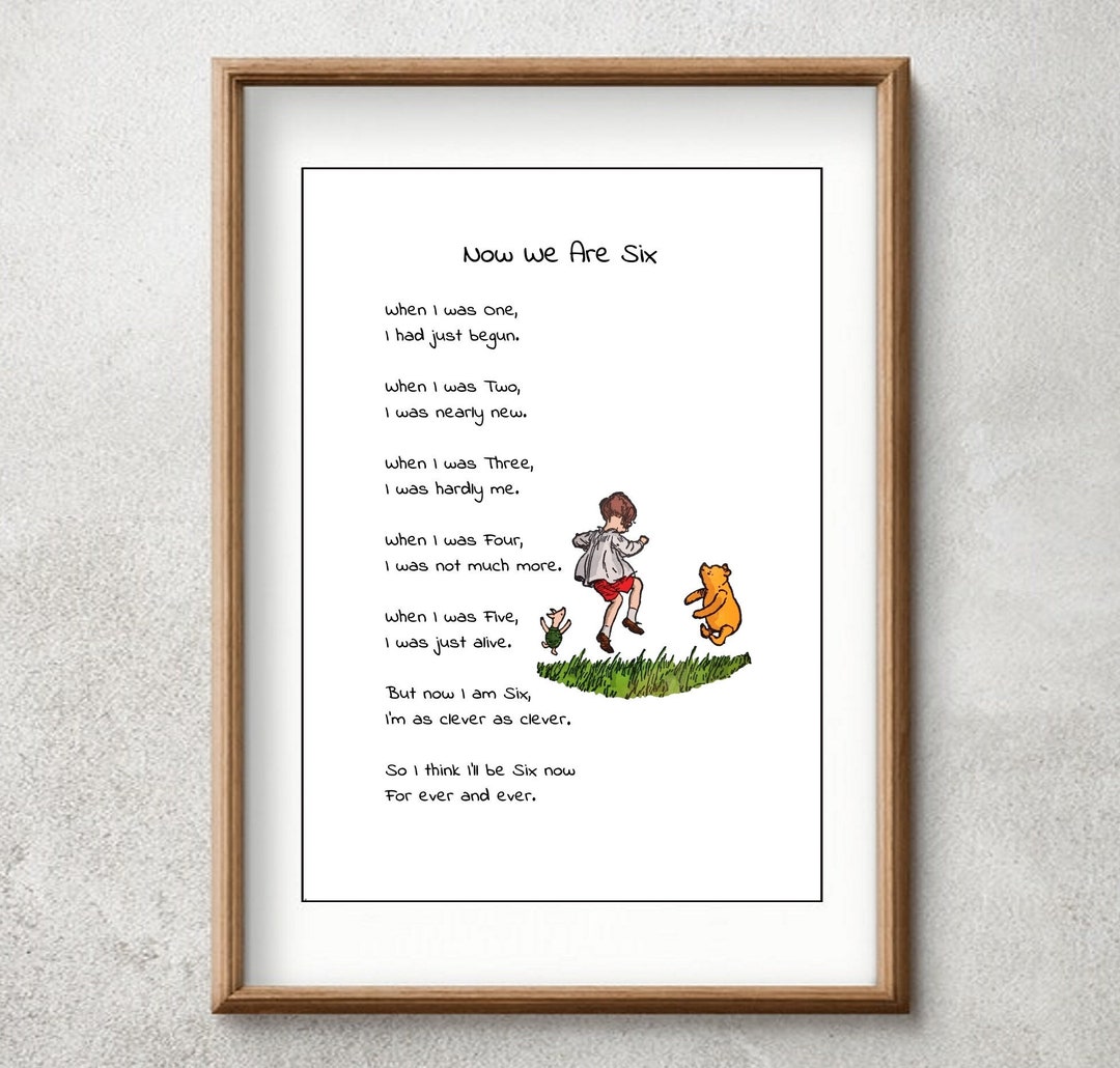 Now We Are Six A. A. Milne Poems Color Print When I Was One I Had Just ...