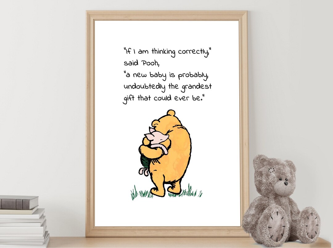 Classic Winnie the Pooh Party Poster Decoration "if I Am Thinking ...