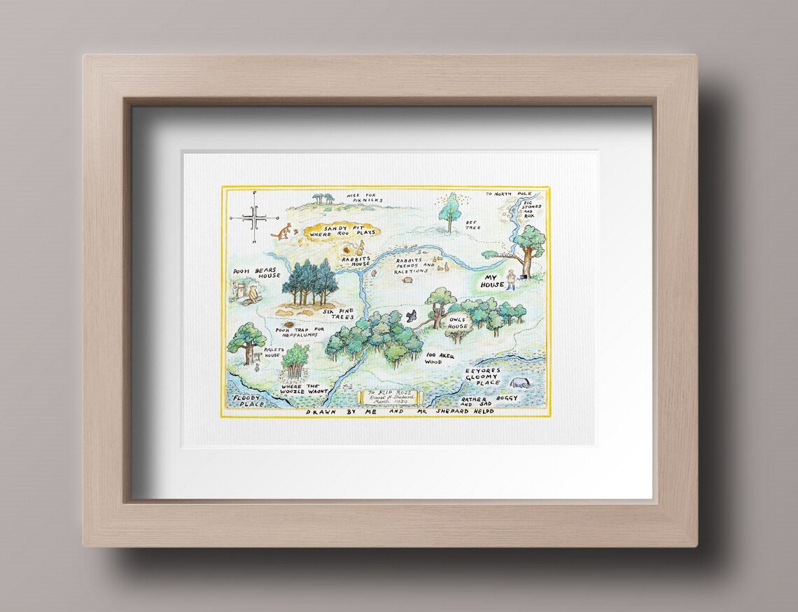 Hundred Acre Wood Color Map Winnie the Pooh 100 Acre Wood Map | Etsy