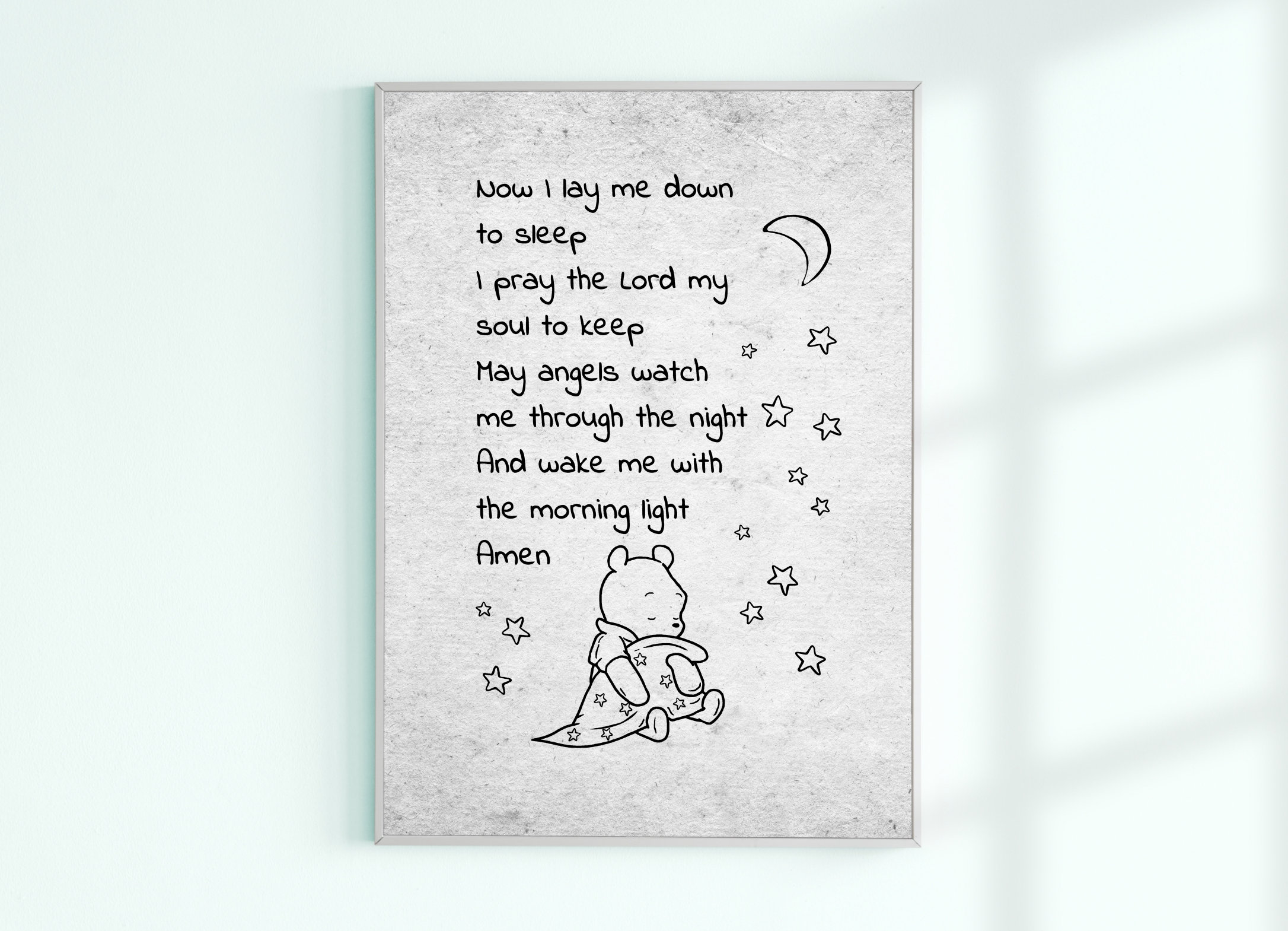 Bedtime Prayer Poster Now I Lay Me Down to Sleep...sign Christian Baby ...
