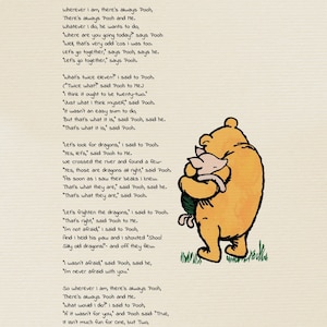 Us Two Poem by AA Milne... Winnie the Pooh Quote Poster Wedding Gift ...