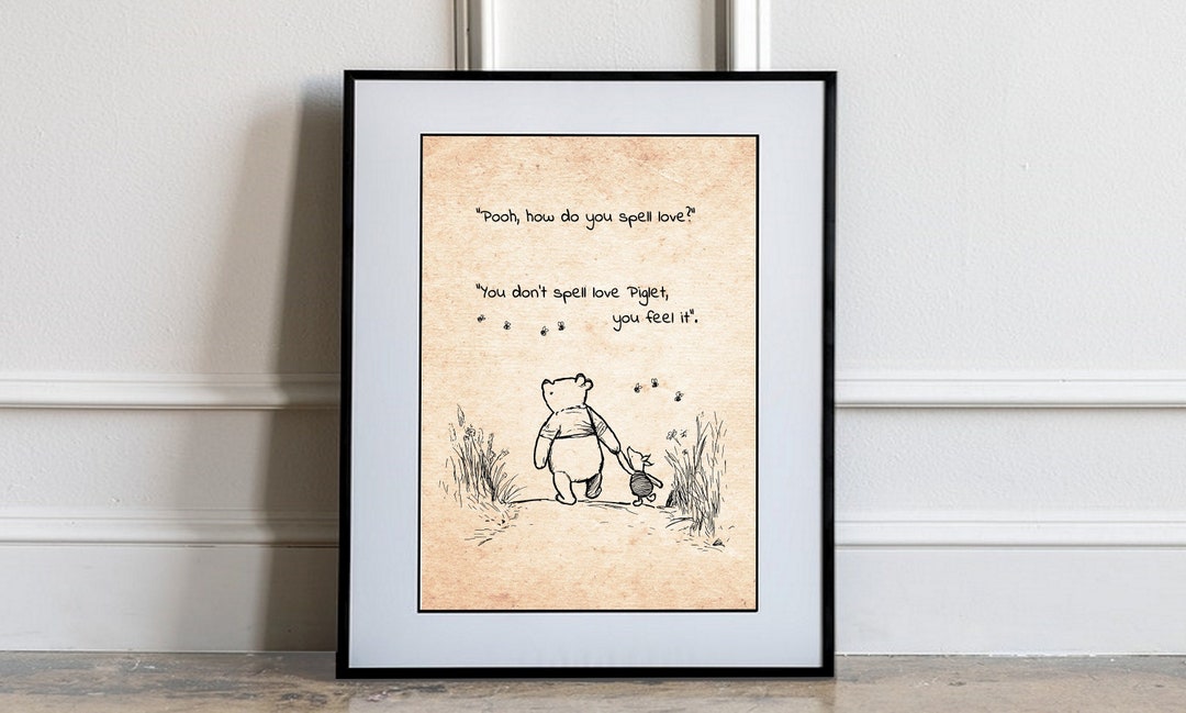 Winnie the Pooh Quote Pooh, How Do You Spell ... Classic Vintage Poster ...