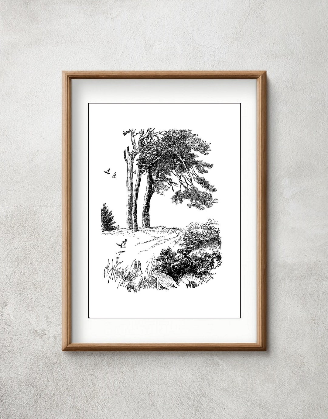 Winnie the Pooh Piglet Kanga Rabbit Poster Classic Vintage Print ...