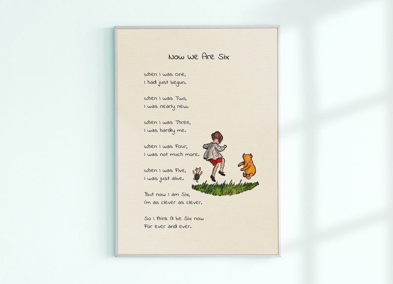 Now We Are Six A. A. Milne Poems Color Print When I Was One I Had Just ...