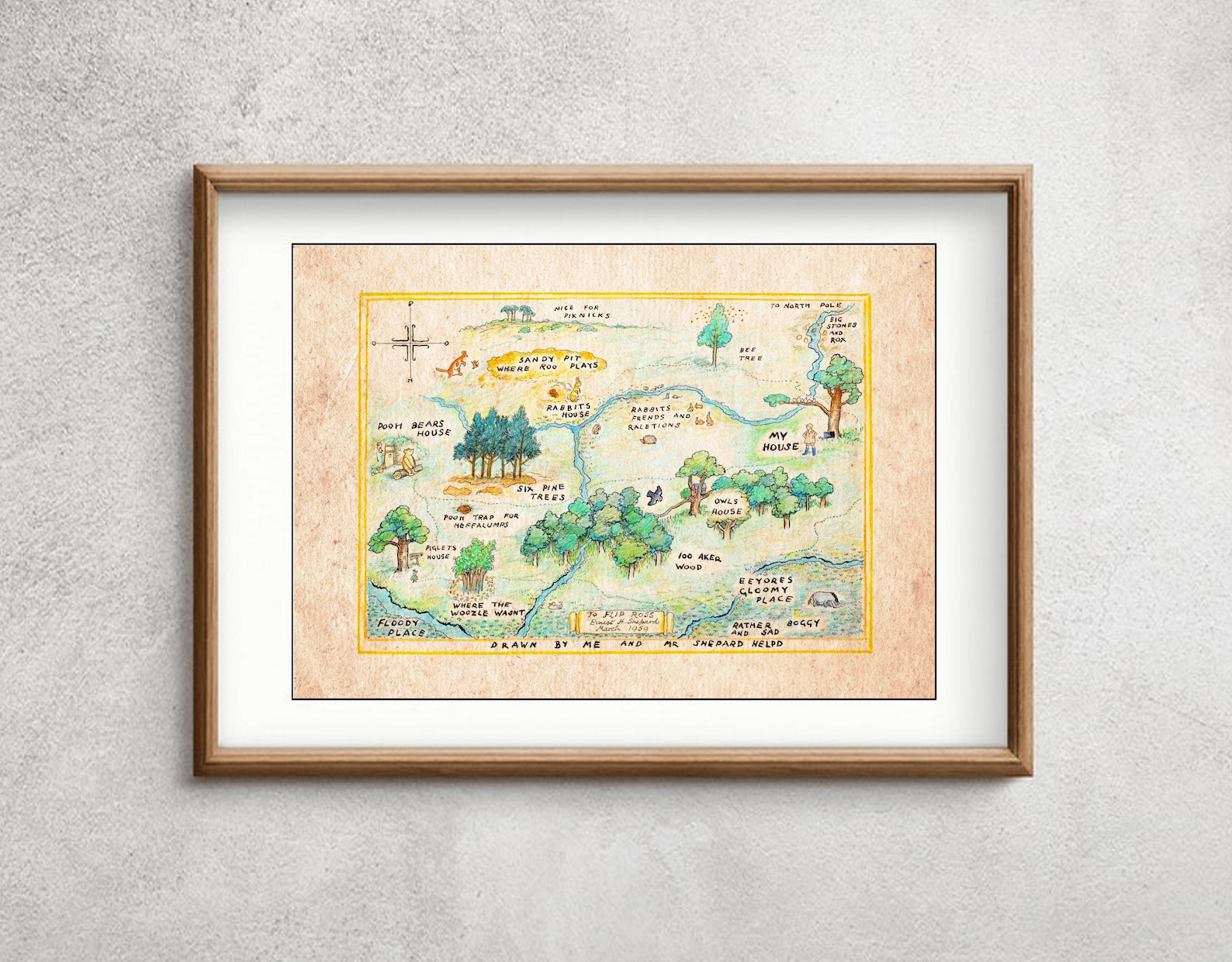 Hundred Acre Wood Color Map Winnie the Pooh 100 Acre Wood Map | Etsy