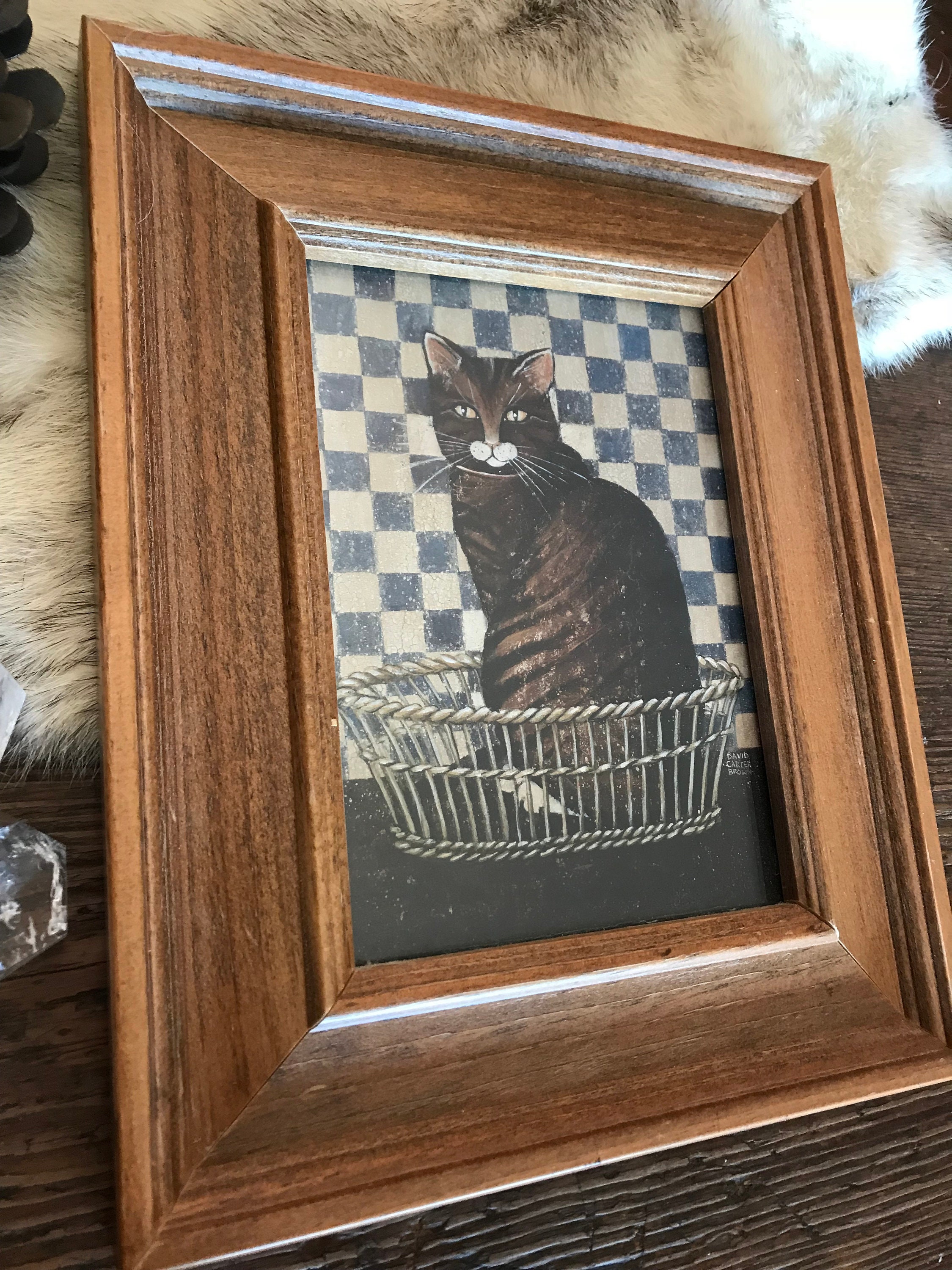 Cats David Carter Brown Country Cats Prints Framed Folk Art | Etsy