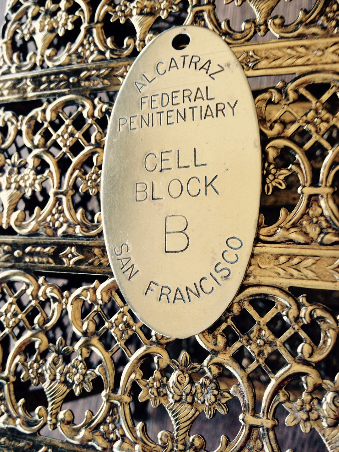 Alcatraz San Francisco Brass Keychain Lowell Sigmund Birthday Gift ...