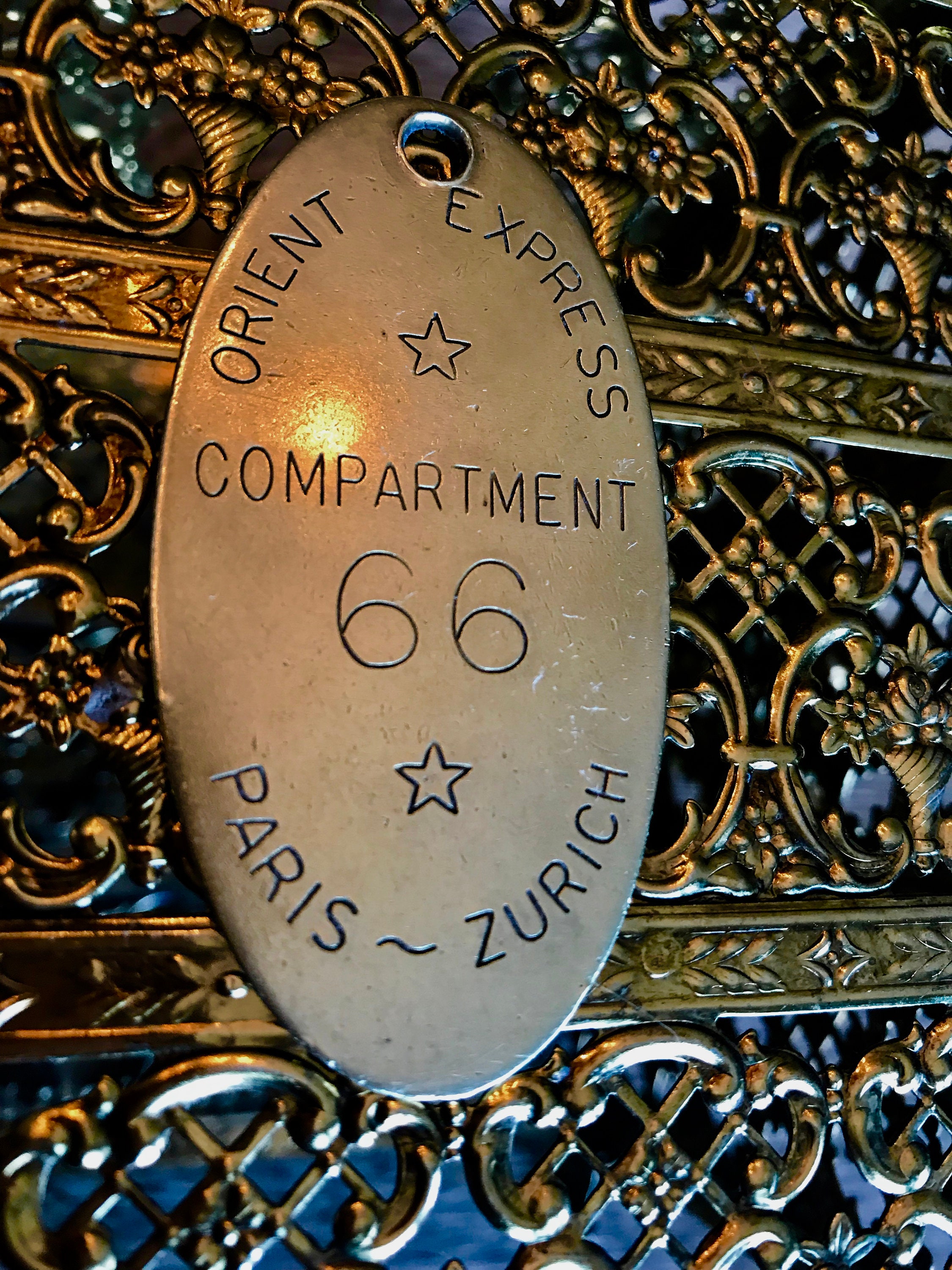 Brass Orient Express Key Tag Lowell Sigmund Agatha Christie Keychain ...