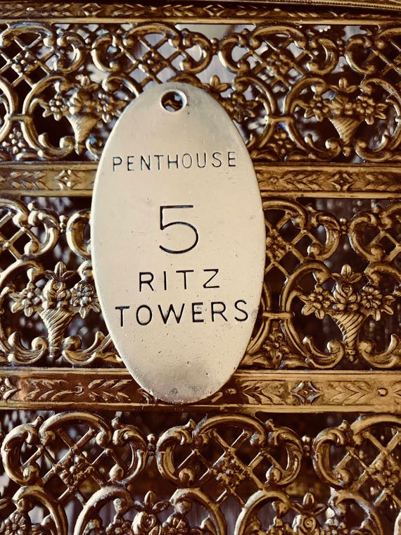 Ritz Towers Penthouse Brass Keychain Key Tag Key Ring Fob | Etsy