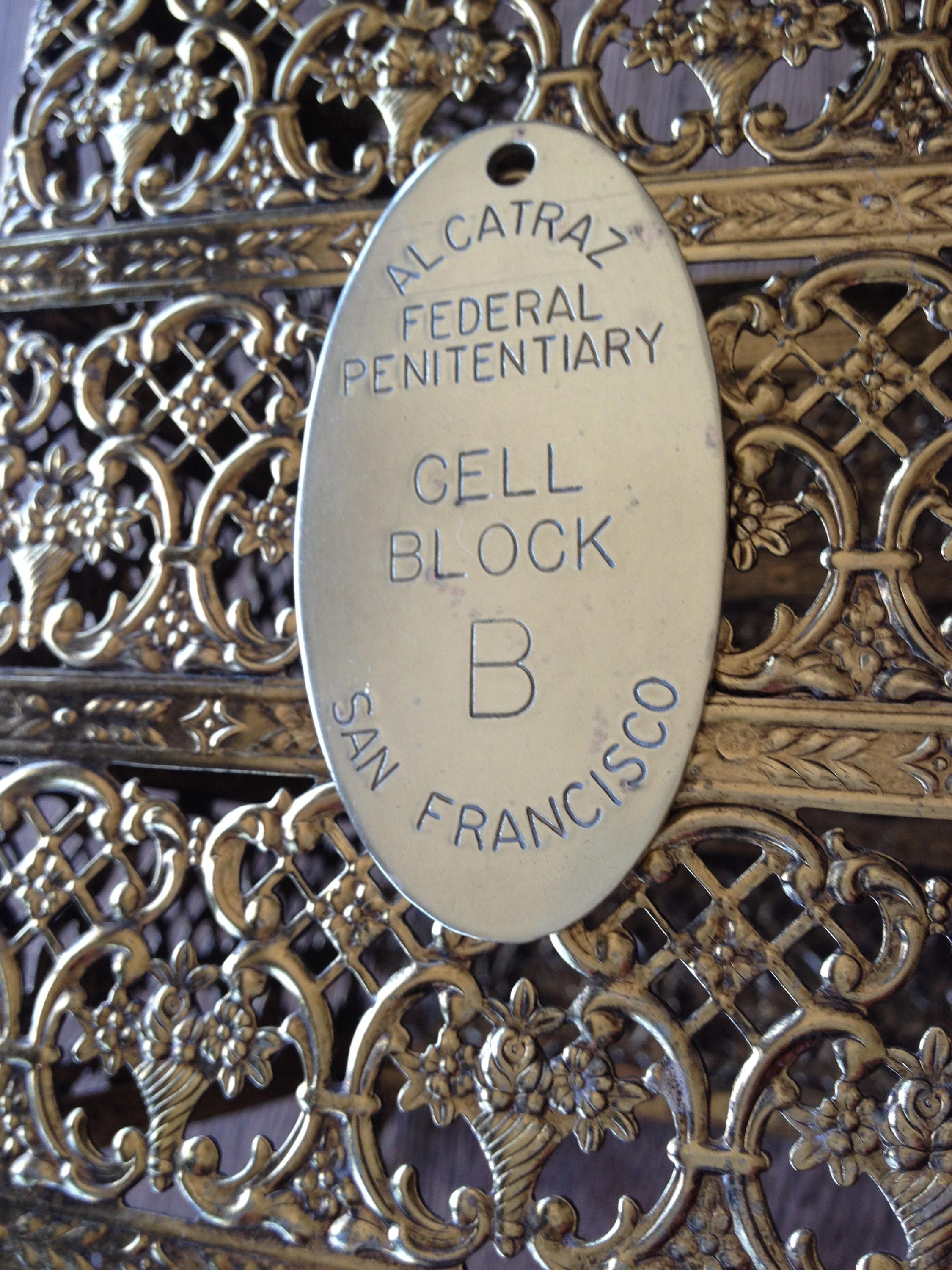 Alcatraz San Francisco Brass Keychain Lowell Sigmund Birthday Gift ...