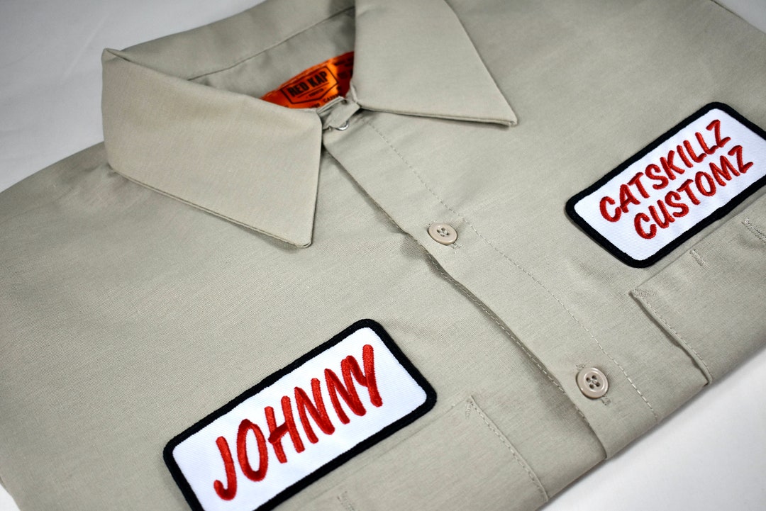 Patch Name Shirt Embroidered, Red Kap Shop Shirt, Mechanics Shirt ...