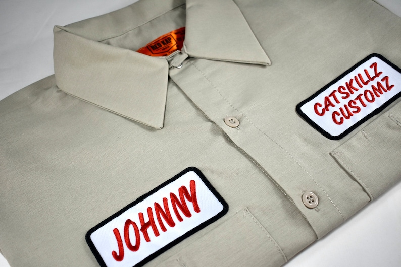 Patch Name Shirt Embroidered, Red Kap Shop Shirt, Mechanics Shirt ...