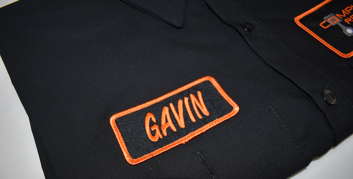 Custom Embroidered Name Tag Mens Short Sleeve Work Shirt - Etsy