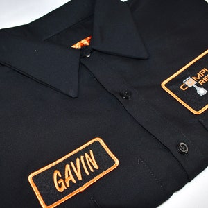 Custom Embroidered Name Tag Mens Short Sleeve Work Shirt, Custom ...