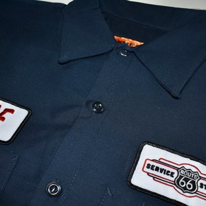 Embroidered Route 66 Gas Station Shirt - Personalized Mechanic Work ...