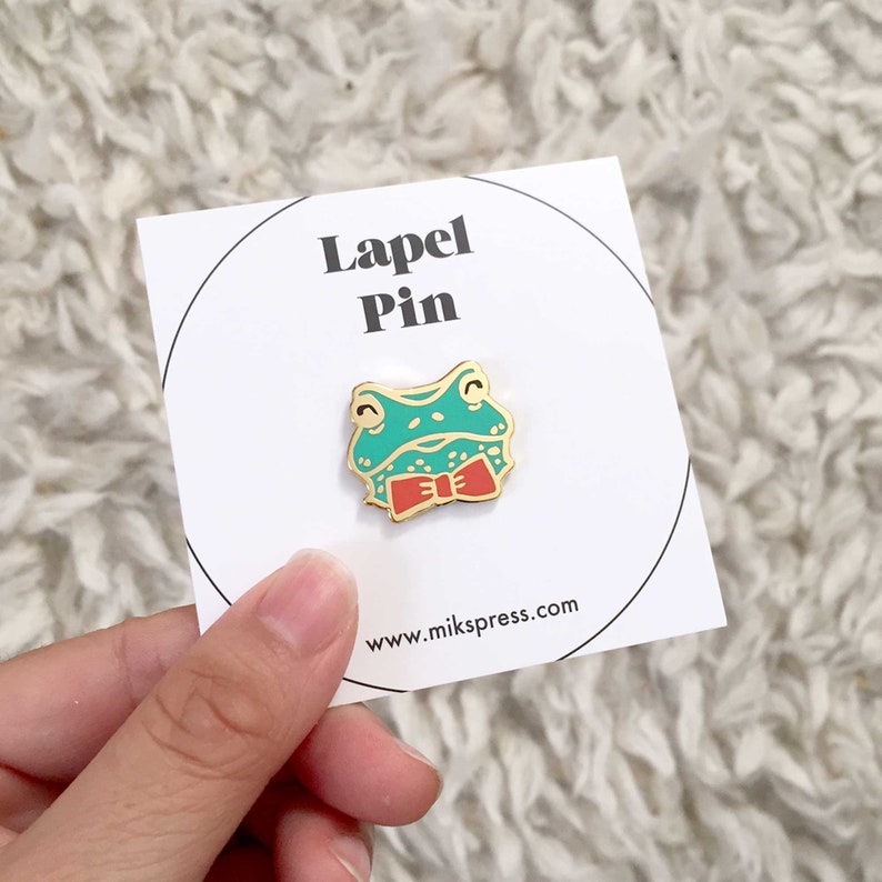 Frog Enamel Pin With Red Bowtie Frog Gifts Cute Enamel Pin - Etsy