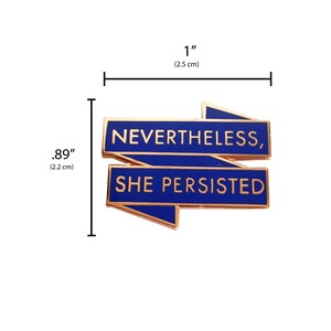Nevertheless, She Persisted Feminist Pin, Elizabeth Warren Enamel Pin ...