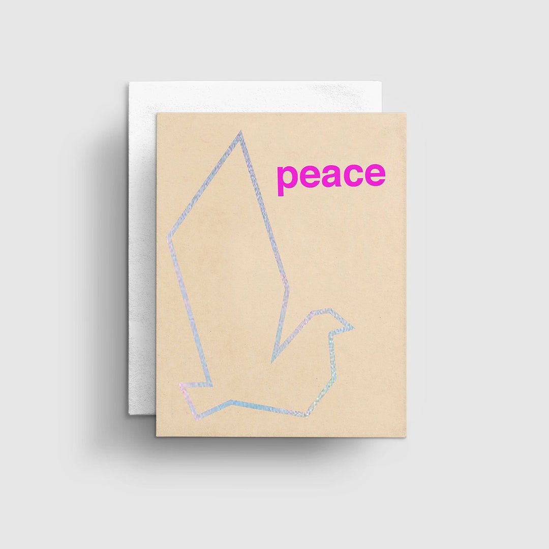 Peace on Earth Dove Card Modern Holiday Cards Secular - Etsy