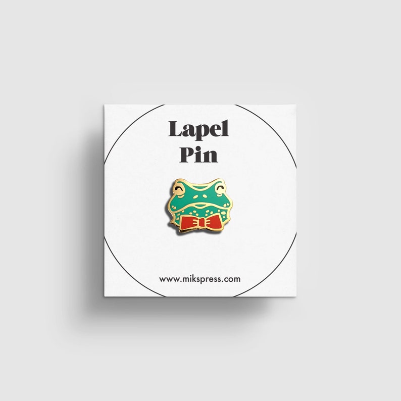 Frog Enamel Pin With Red Bowtie Frog Gifts Cute Enamel Pin | Etsy