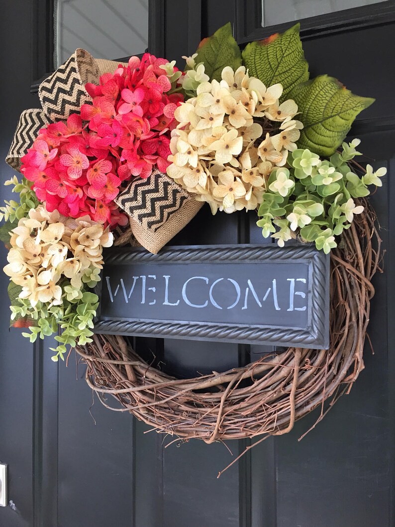 Wreath welcome Wreath spring Wreath mothers Day Gift - Etsy