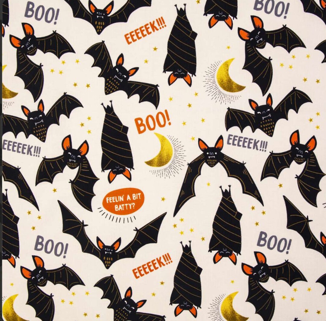 Boo! Bats! by Alexander Henry Fabrics -8974A Natural - Etsy
