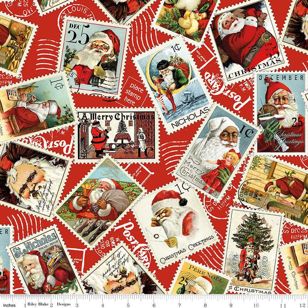 Nicholas Postage Stamps by J. Wecker Frisch for Riley Blake Designs ...