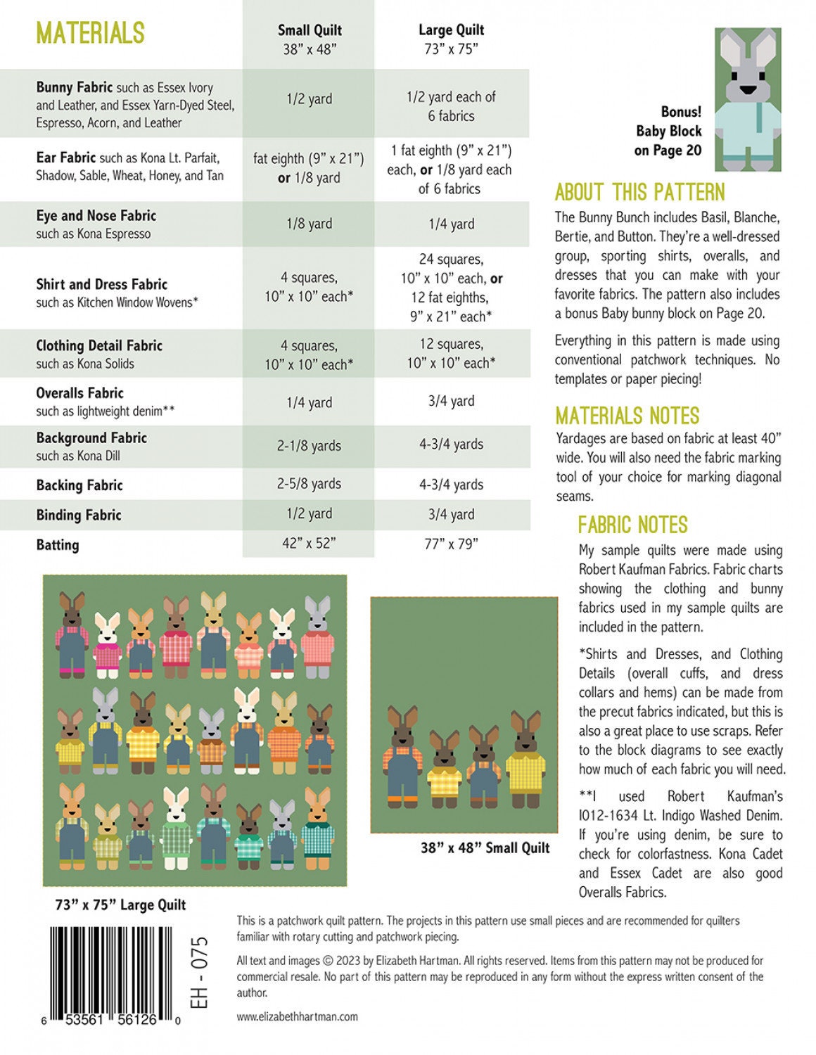 The Bunny Bunch Quilt Pattern by Elizabeth Hartman - Etsy