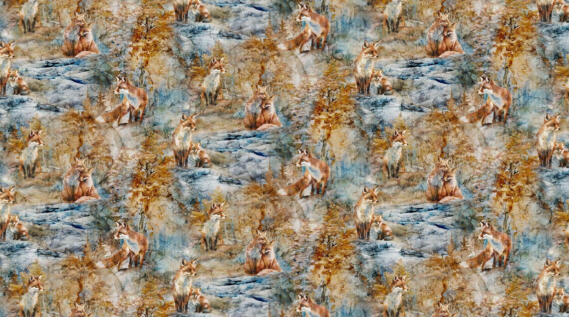 Autumn Blaze Quilt Kit Using Fox Den Fabrics by Deborah Edwards and ...