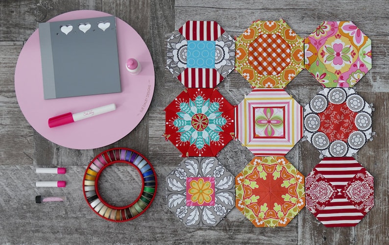 Octagon English Paper Piecing Papers With Template Option by Sue Daley ...