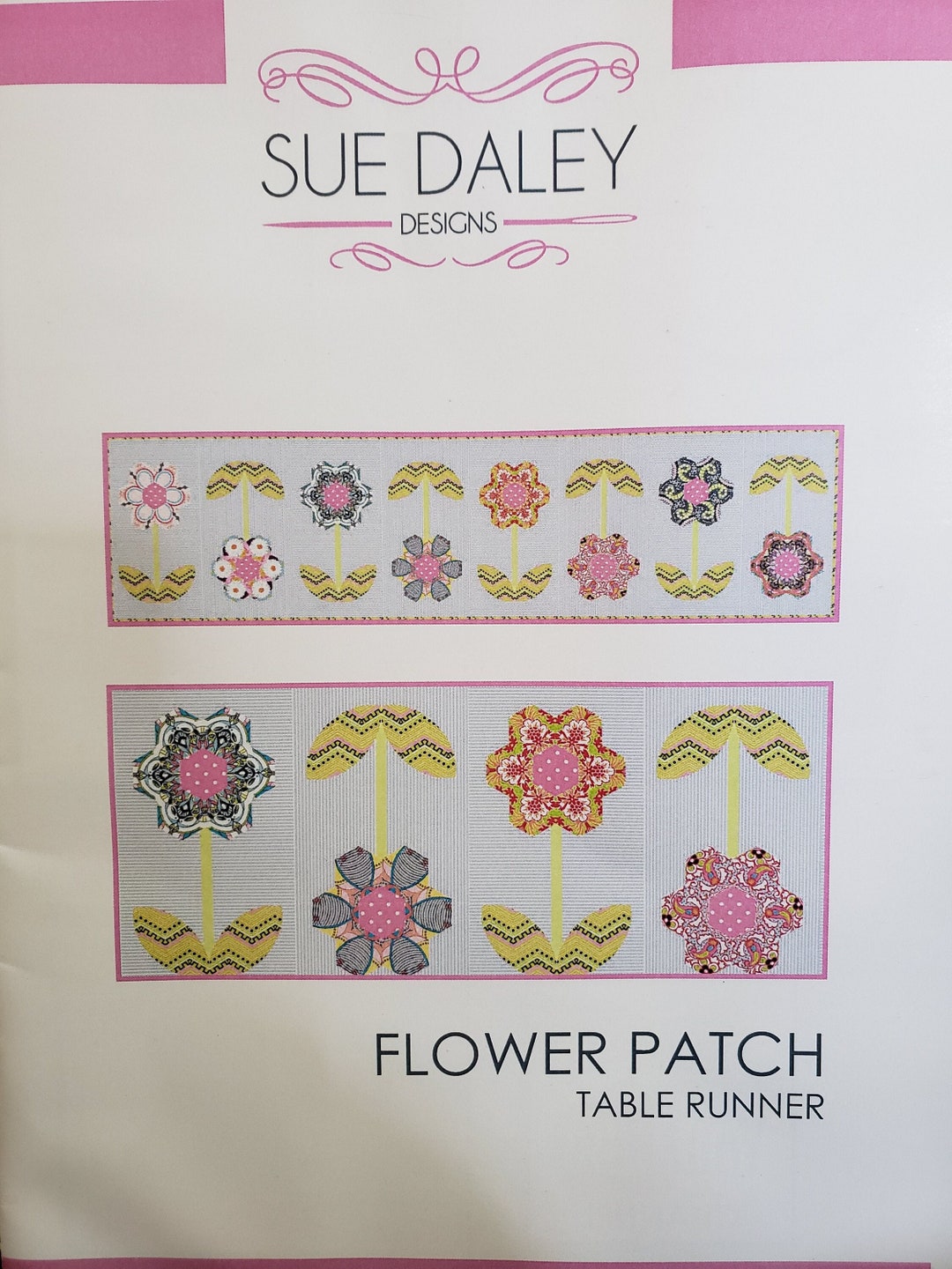 The Flower Patch Table Runner English Paper Piecing Sewing Kit by Sue Daley Designs EPP - Etsy