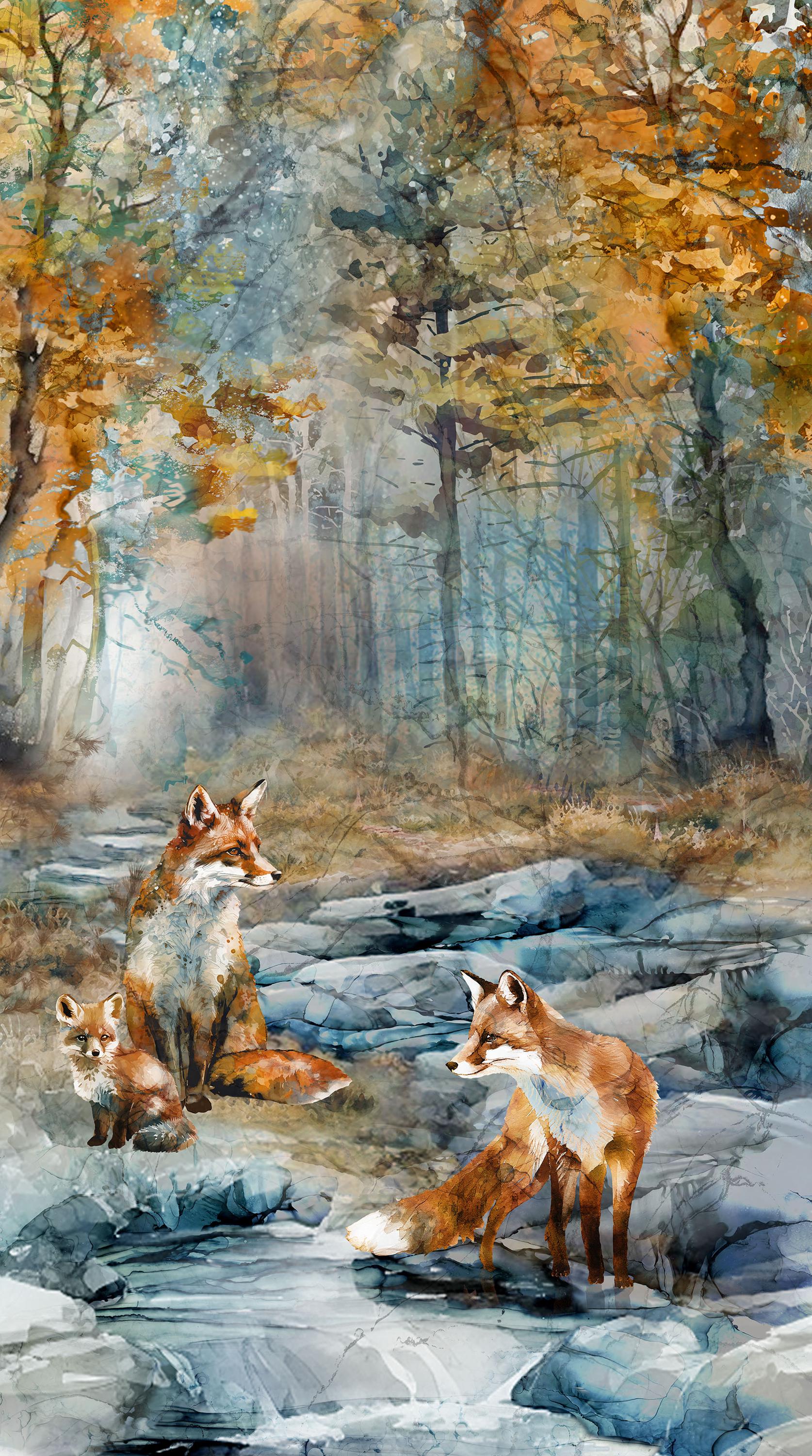 Autumn Blaze Quilt Kit Using Fox Den Fabrics by Deborah Edwards and ...