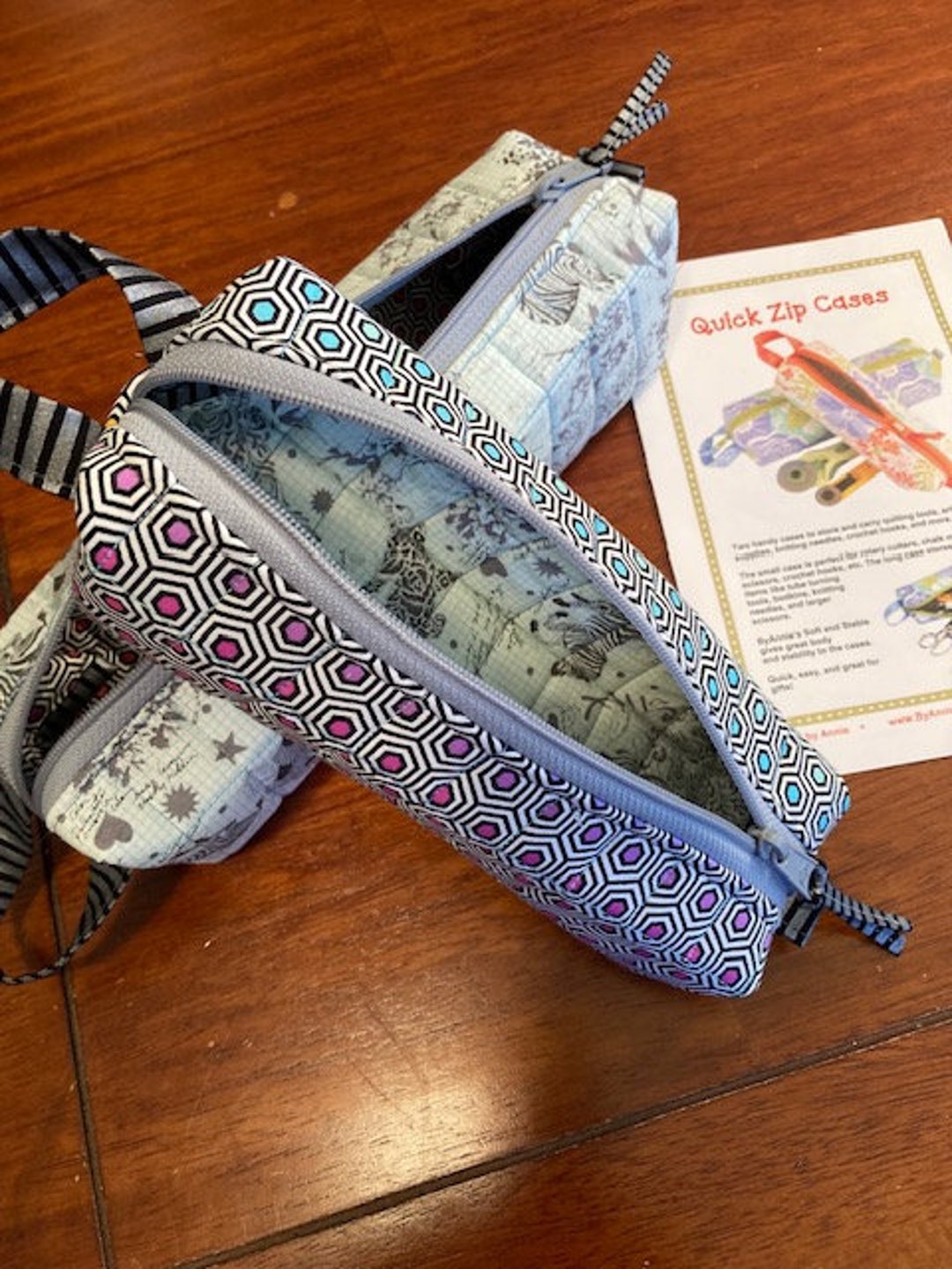 Quick Zip Cases Bag Kit by Annie Using Tula Pink Fabrics - Makes 2 - Etsy
