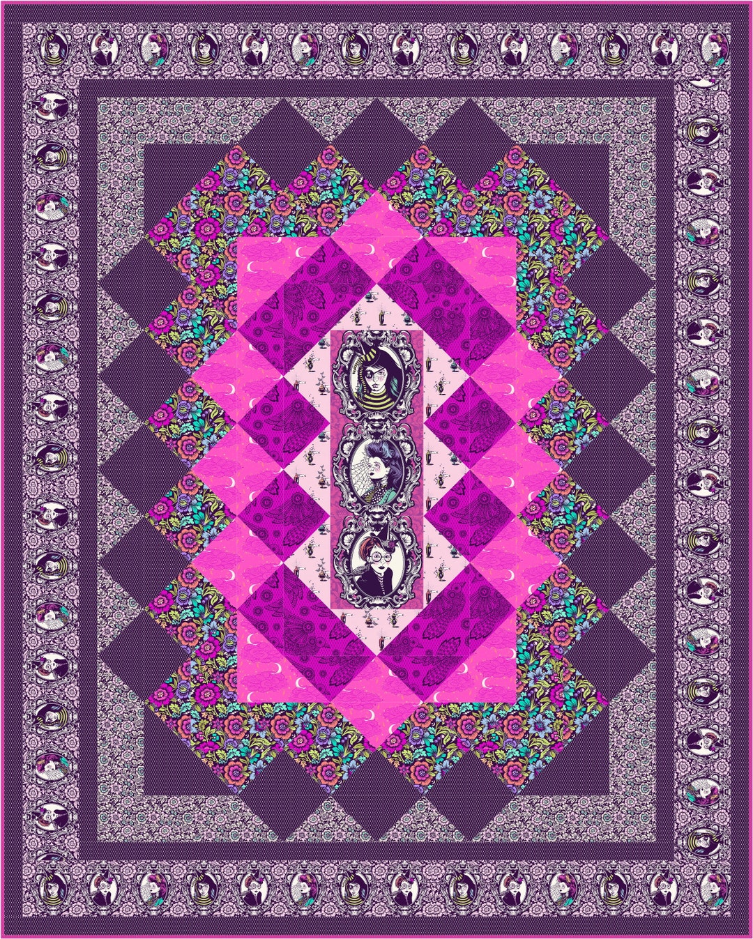 Gothic Splendor Quilt Kit Using Nightshade by Tula Pink for Freespirit ...