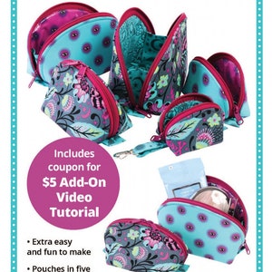 Clam up Zippered Pouches Pattern by Annie.com - Etsy