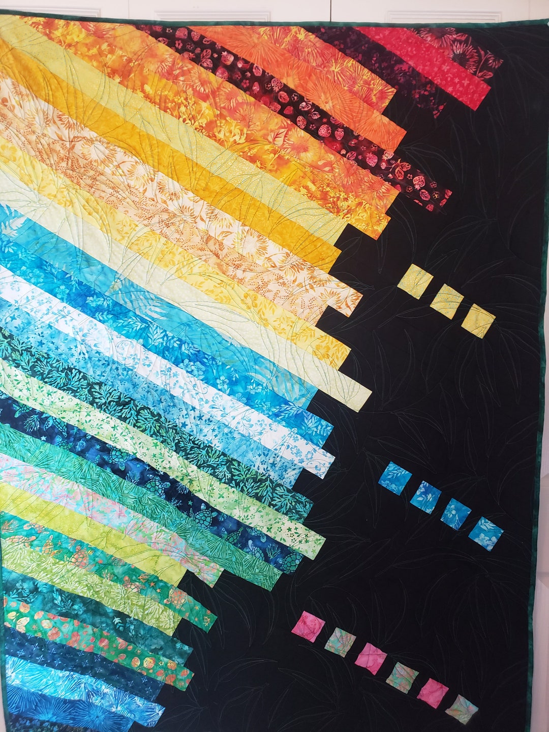 Low Tide Throw Size Quilt Kit Using Hoffman Batiks Pattern by Sewn ...