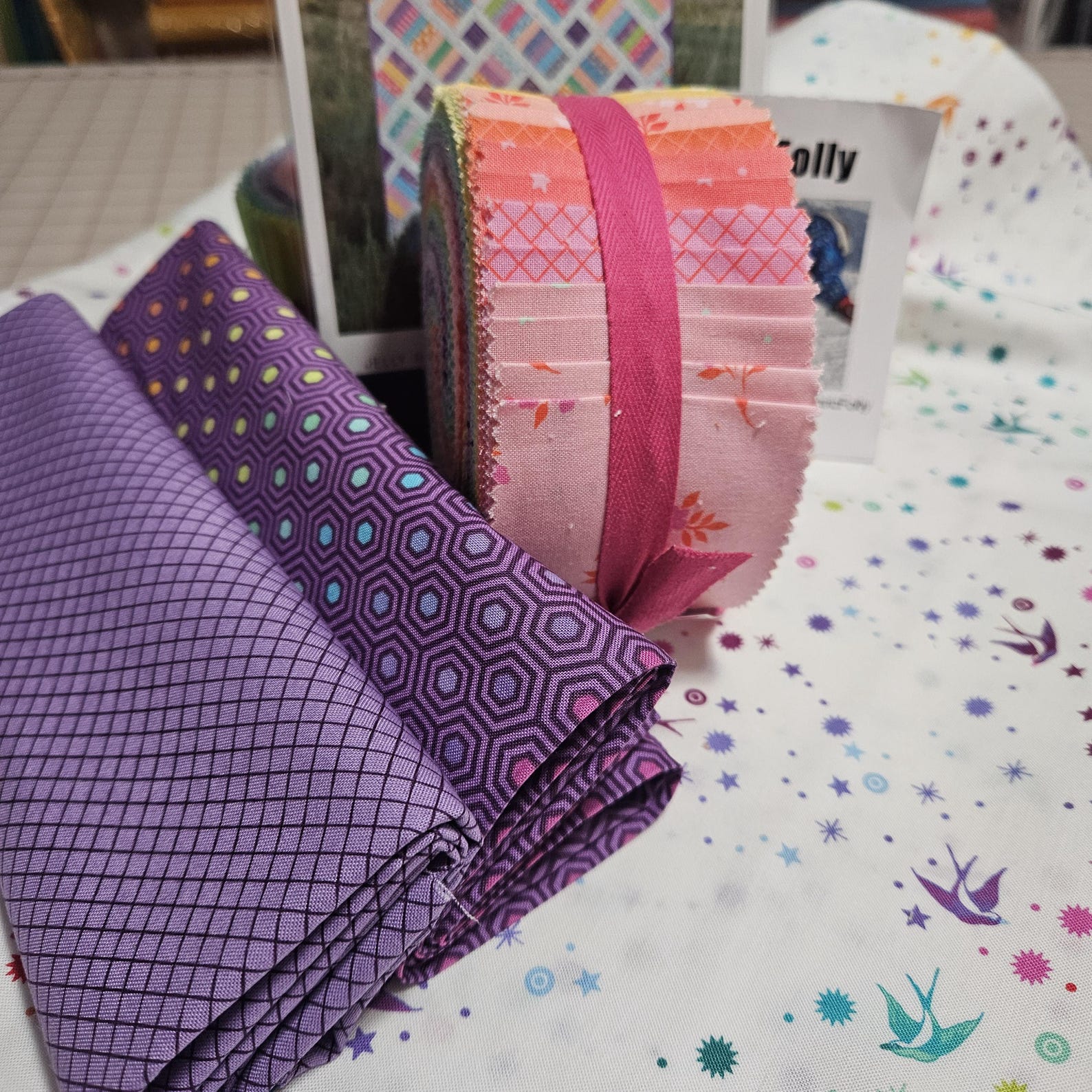 Iris Quilt Kit Using Full Moon Forest II Jelly Roll by Tula Pink for ...