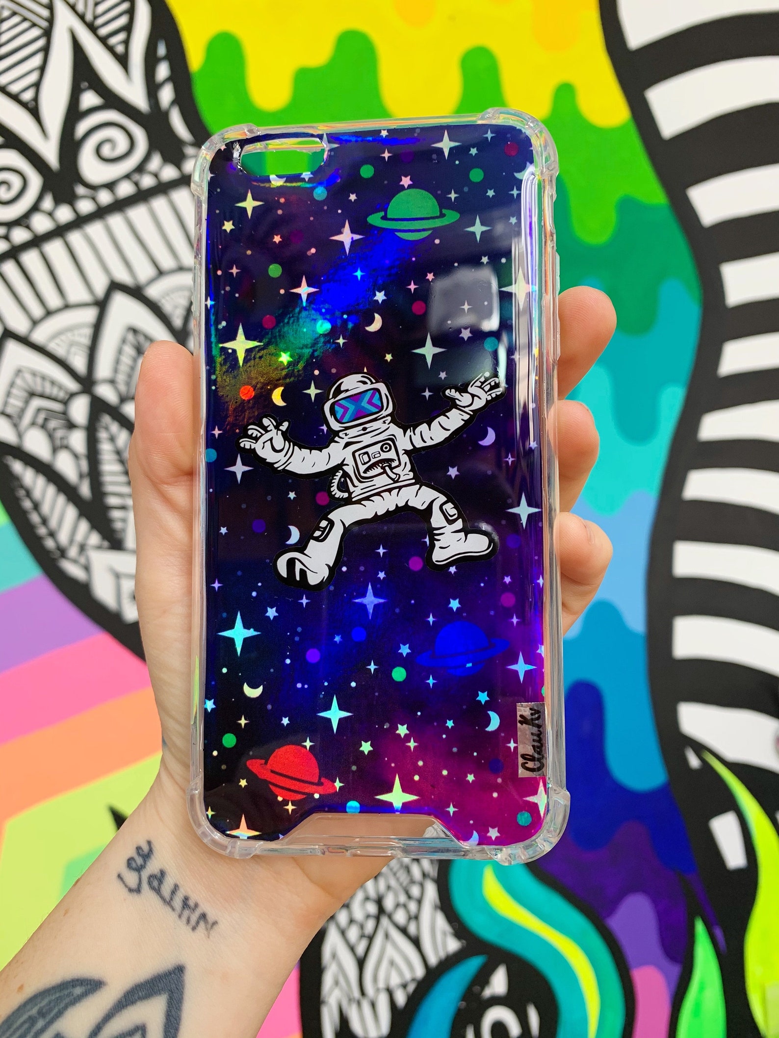 Spaceman Holographic Phone Case, Stars, Planets & Galaxy - Etsy