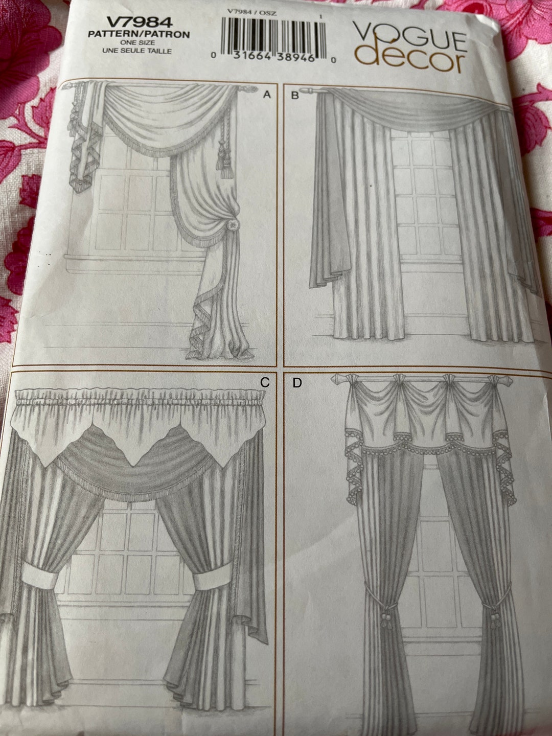 Lined Drapes, Valances and Scarves Complete Uncut/ff Vogue Sewing ...