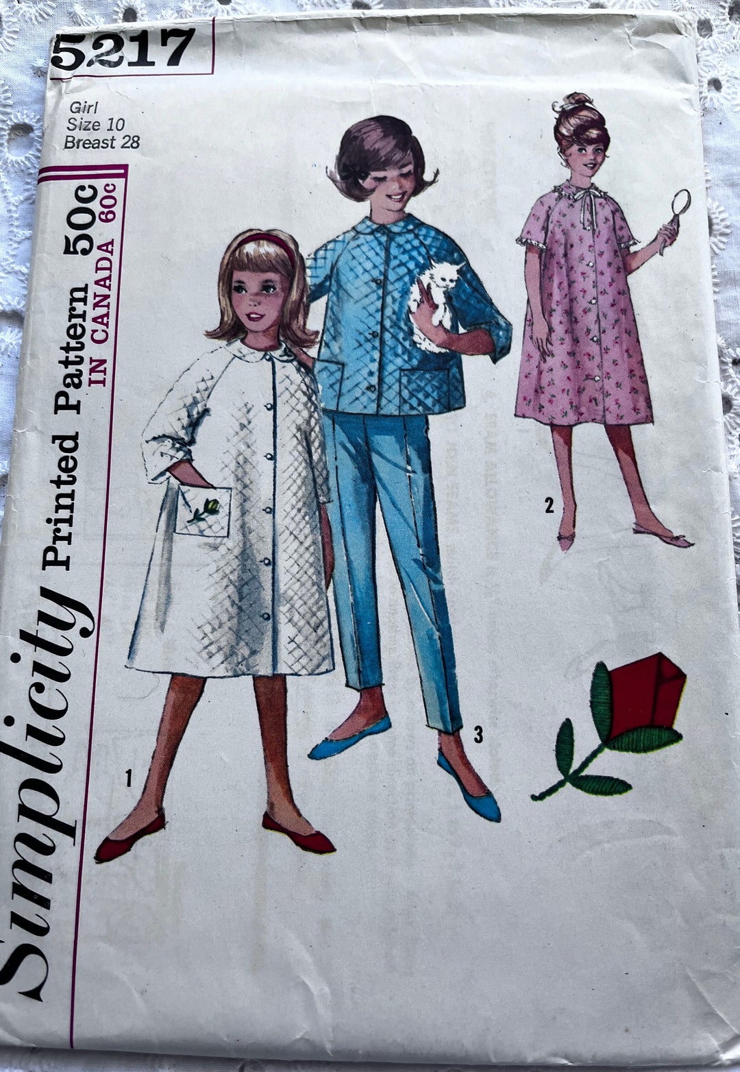 Girl’s Robe or Top and Pants, Size 10 Complete With Transfer Vintage ...