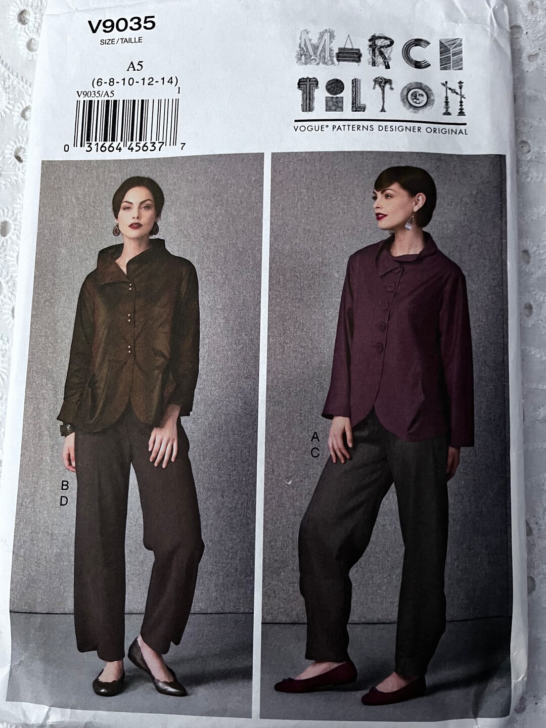 Marcy Tilton Design Loose-fitting Jacket and Pants, Sizes 6-14 Complete ...