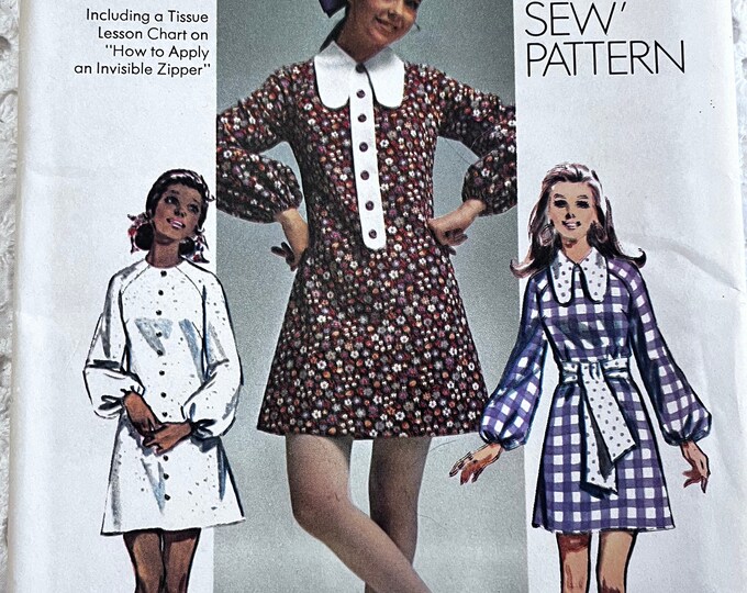 Mini Dress and Sash in Size 14 Complete Uncut/ff 1970s Vintage ...