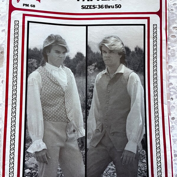 18th Century Waistcoat Sewing Pattern - Etsy
