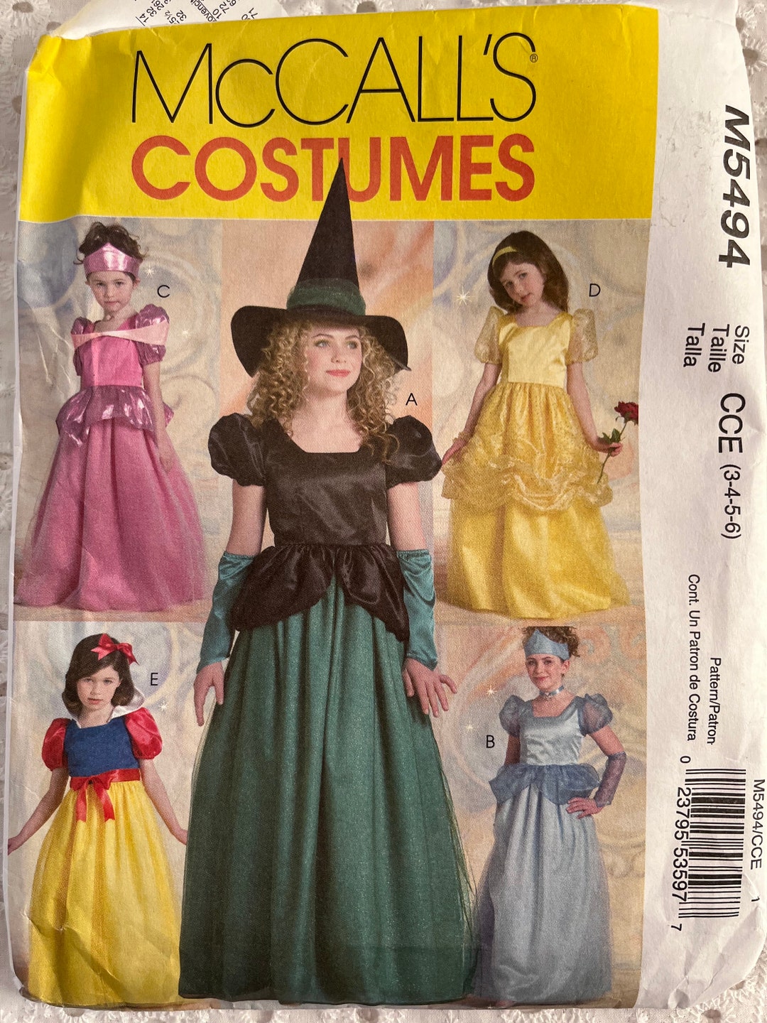 Children's Princess or Witch Costumes Size 3 up to 6 - Etsy