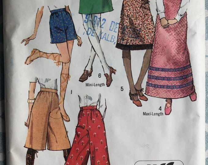 Vintage Misses' Pants, Knickers or Gaucho Pants and Top Sewing Pattern ...