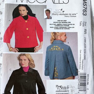 Unlined Jackets With Back Pleat Overlay, Sizes 18W-24W Complete Uncut ...