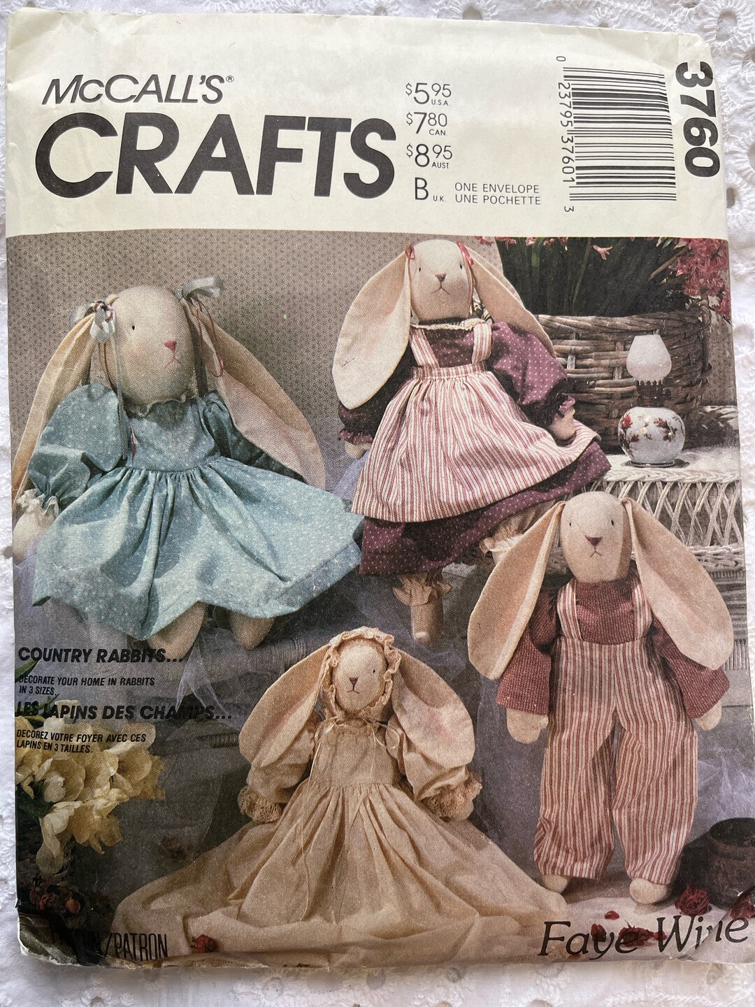 Country Rabbits in 3 Sizes and Clothes, Complete Uncut/ff Vintage 80s ...